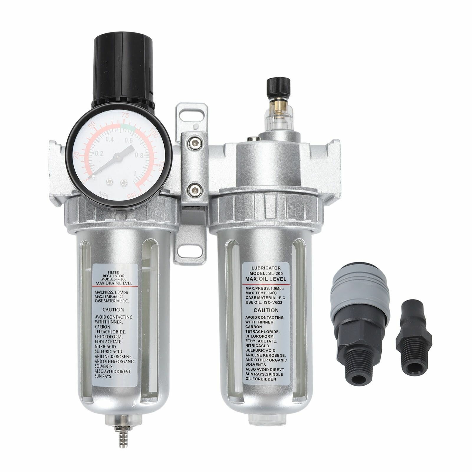 Регулятор давления 1/4", алюминиевый фильтр сжатого воздуха, ПК-пластик