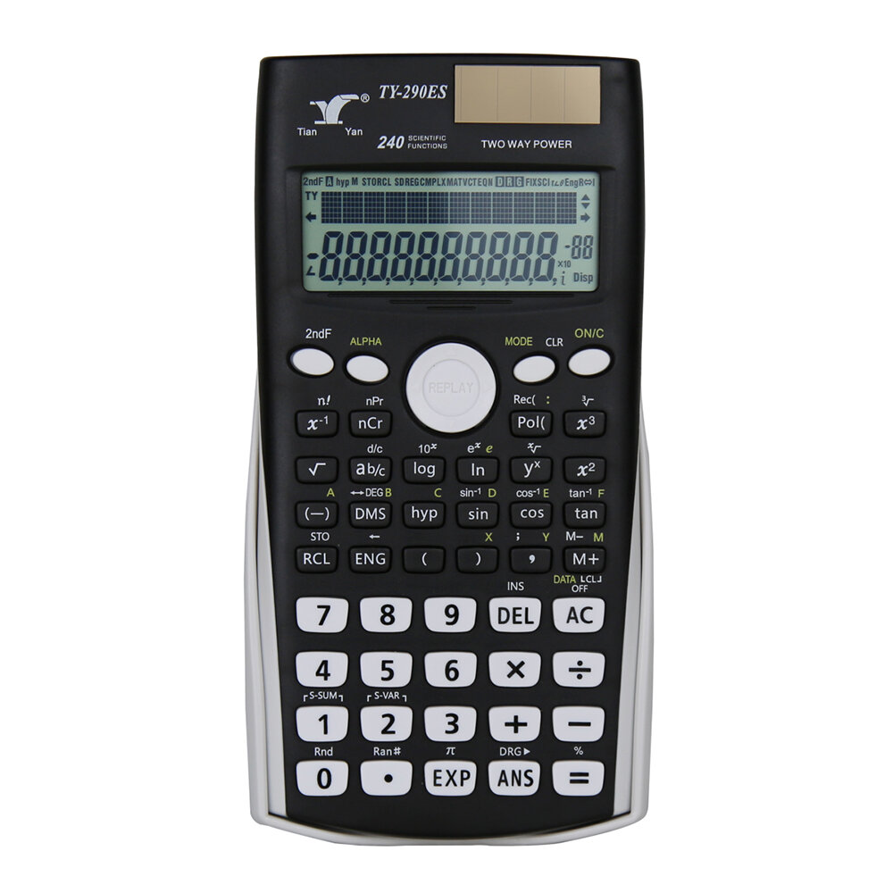 Scientific Calculators Math Calculator with 240 Multi-Functional 2 Lines LCD Display Ideal for Teachers College Students School Office Portable to Carry