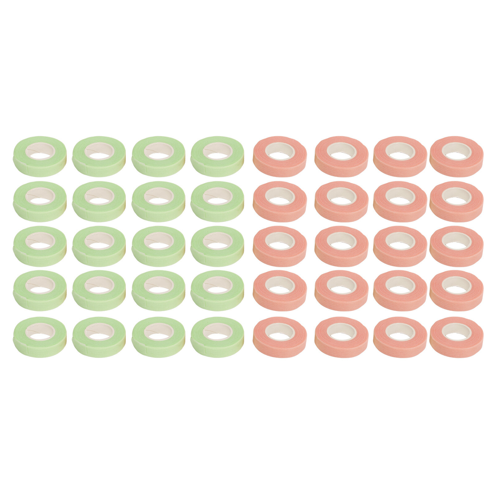 40 шт. самоклеящейся ленты для наращивания ресниц, дышащая, удобная в использовании, 20 розовых и 20 зеленых лент по 1,2 см х 9 м