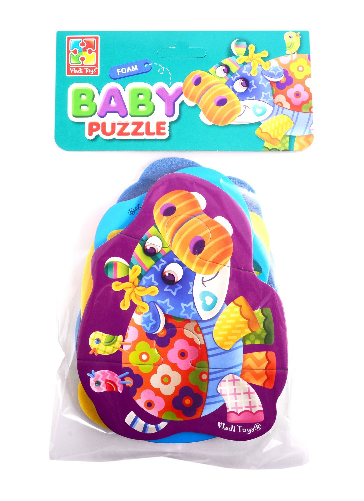 Мягкие пазлы Baby Puzzle Чудо зоопарк 4 картинки, 12 элементов Vladi Toys