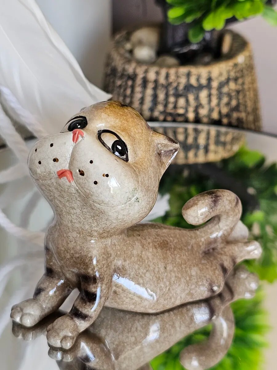 Статуэтка котёнок йога 6 см подарок для спортсмена