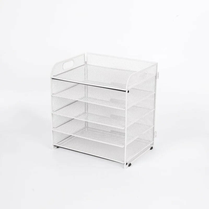 Органайзер для канцелярии 5 уровней горизонтальный, Лоток для бумаг металлический, подставка канцелярская А4