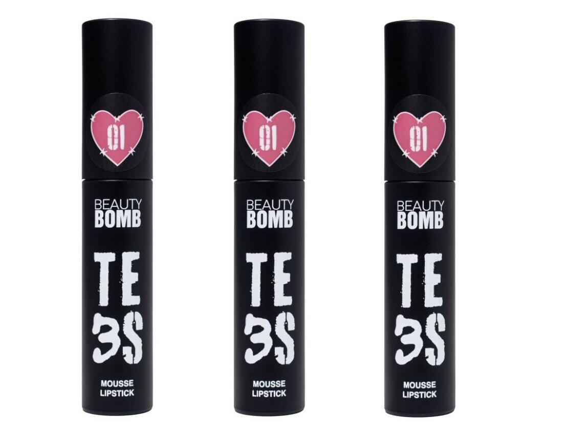 Помада Beauty Bomb для губ муссовая Beauty Bomb Te3s, тон 01 Business Casual пудровая роза, 3 г - 3 штуки
