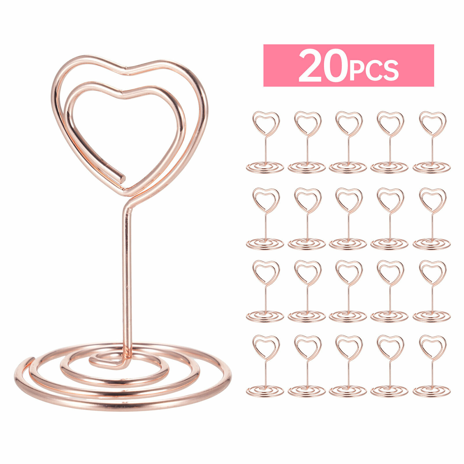 20 держателей для номеров столов, зажимов для фотографий, подставок для табличек с именами, центральных элементов декора для свадеб, дней рождения, вечеринок и домашнего торжества.