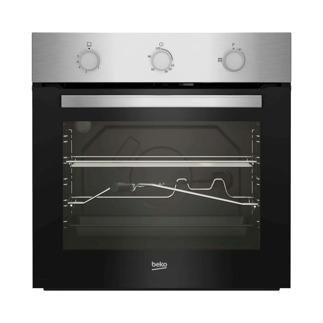 Газовый духовой шкаф BEKO BBIGT21100X, 72 л, газ-контроль, поворотные переключатели, нержавеющая сталь