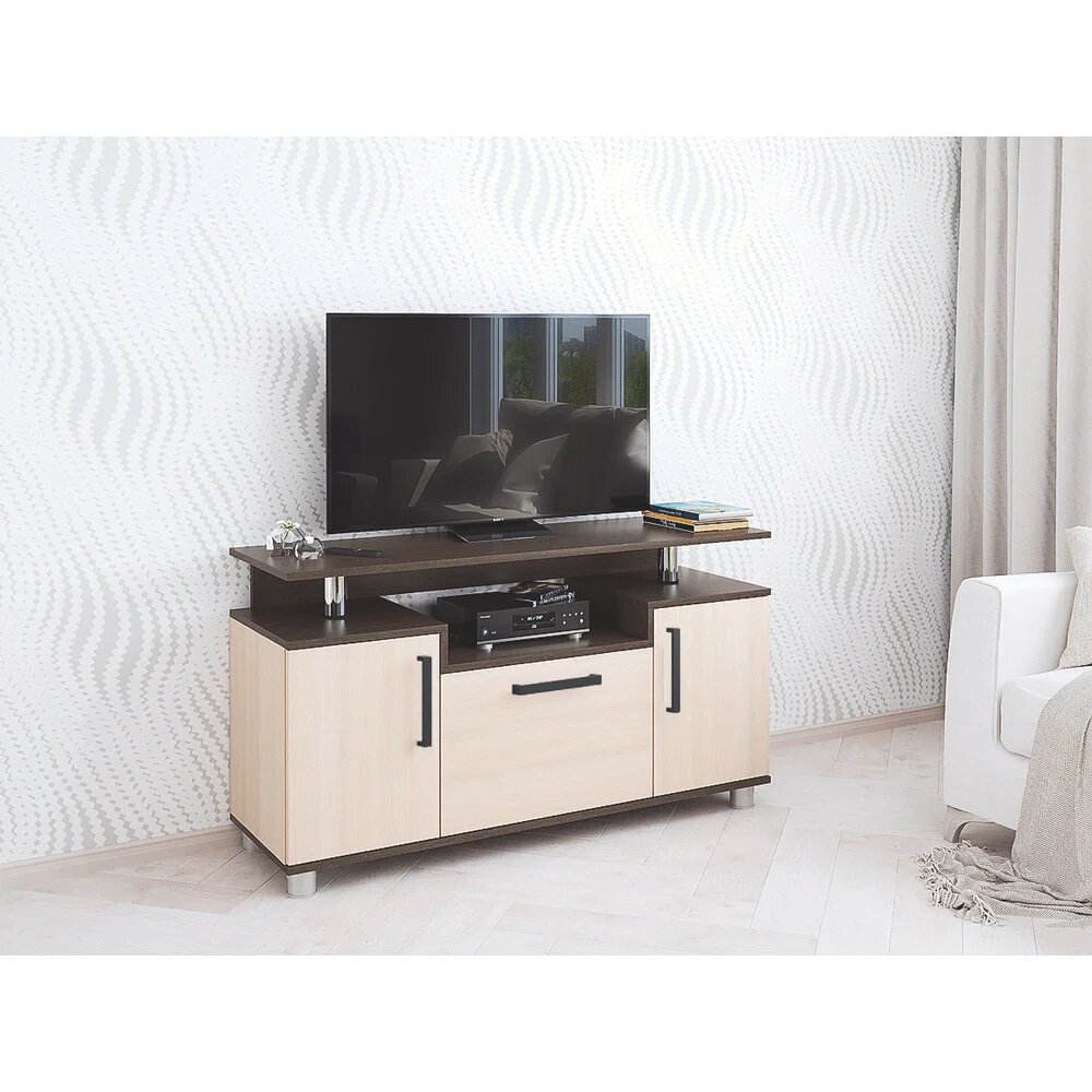 Тумба под телевизор Арника 003 С, венге/дуб молочный 00-00022857, 1200×660×380, 42.4 кг