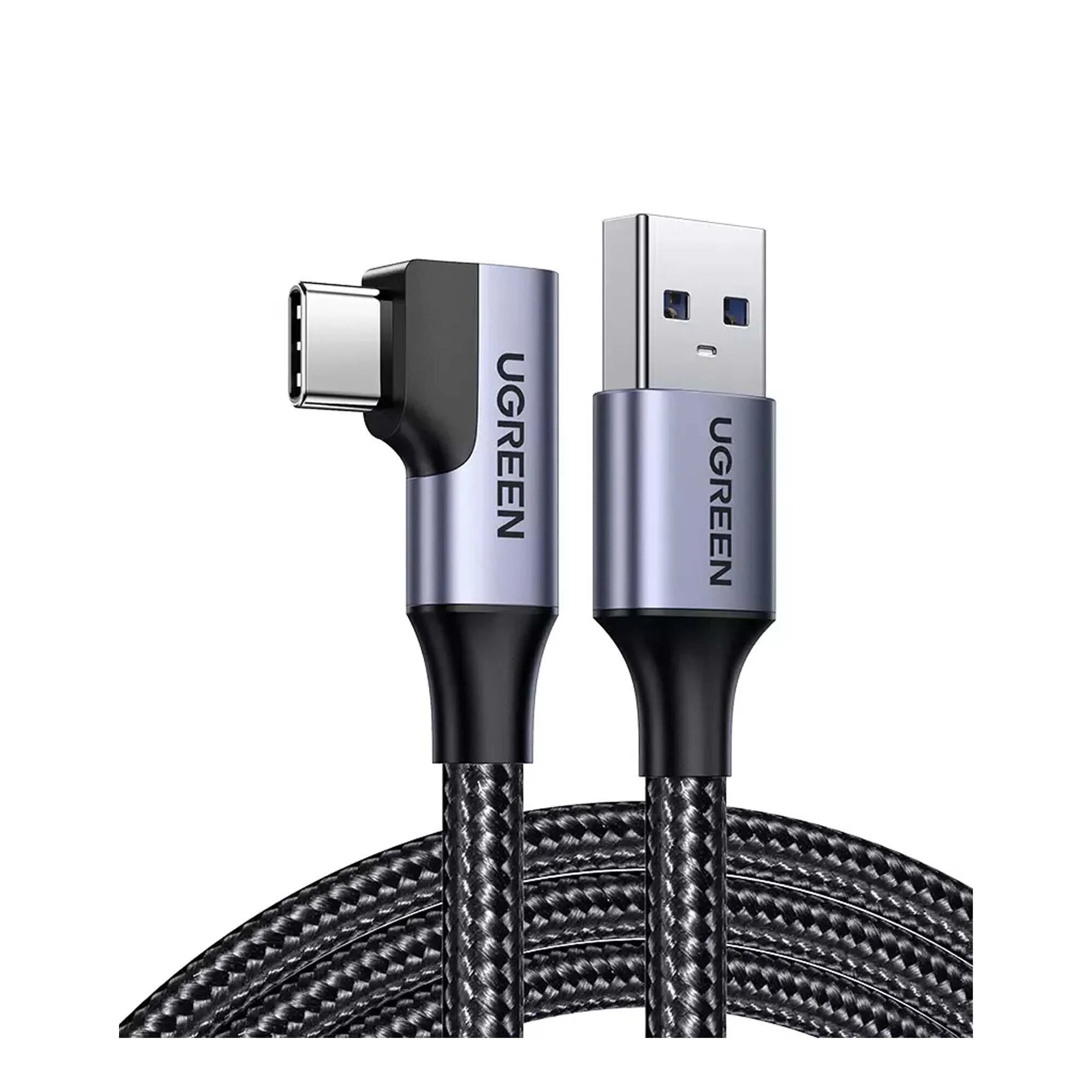 Ugreen US385 (20299) 90-Degree Angled Cable black usb кабель 3.0 usb-a(m)/usb-c(m) 1.0m