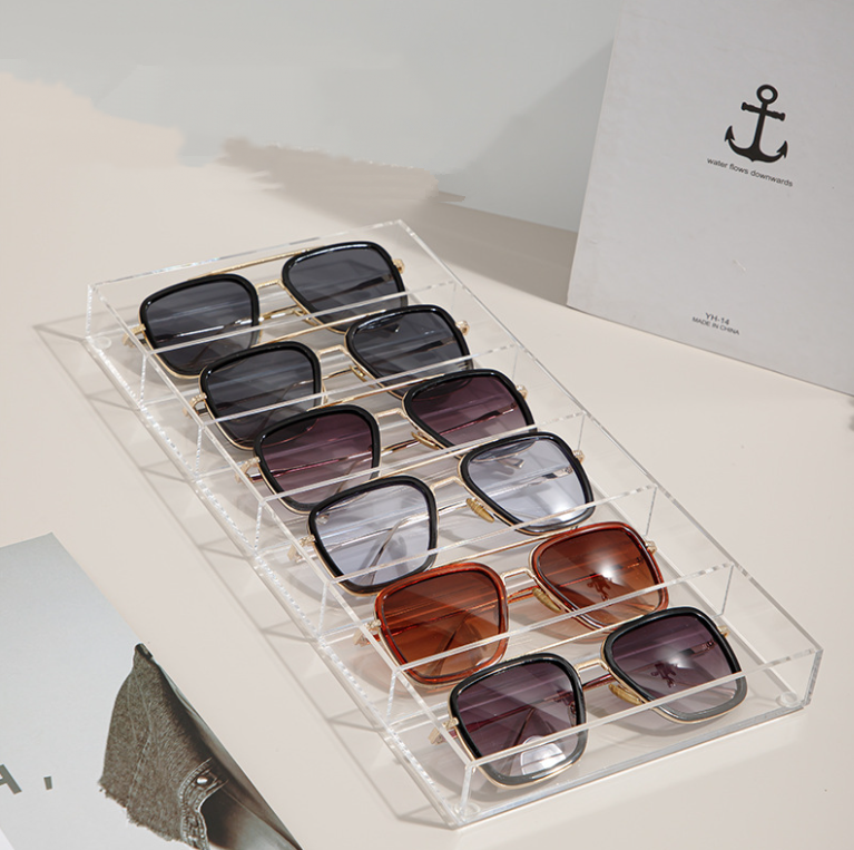 Органайзер для хранения очков MyPads на 6 отделений, для солнцезащитных и обычных очков, защищает от пыли, загрязнений и царапин, прозрачный