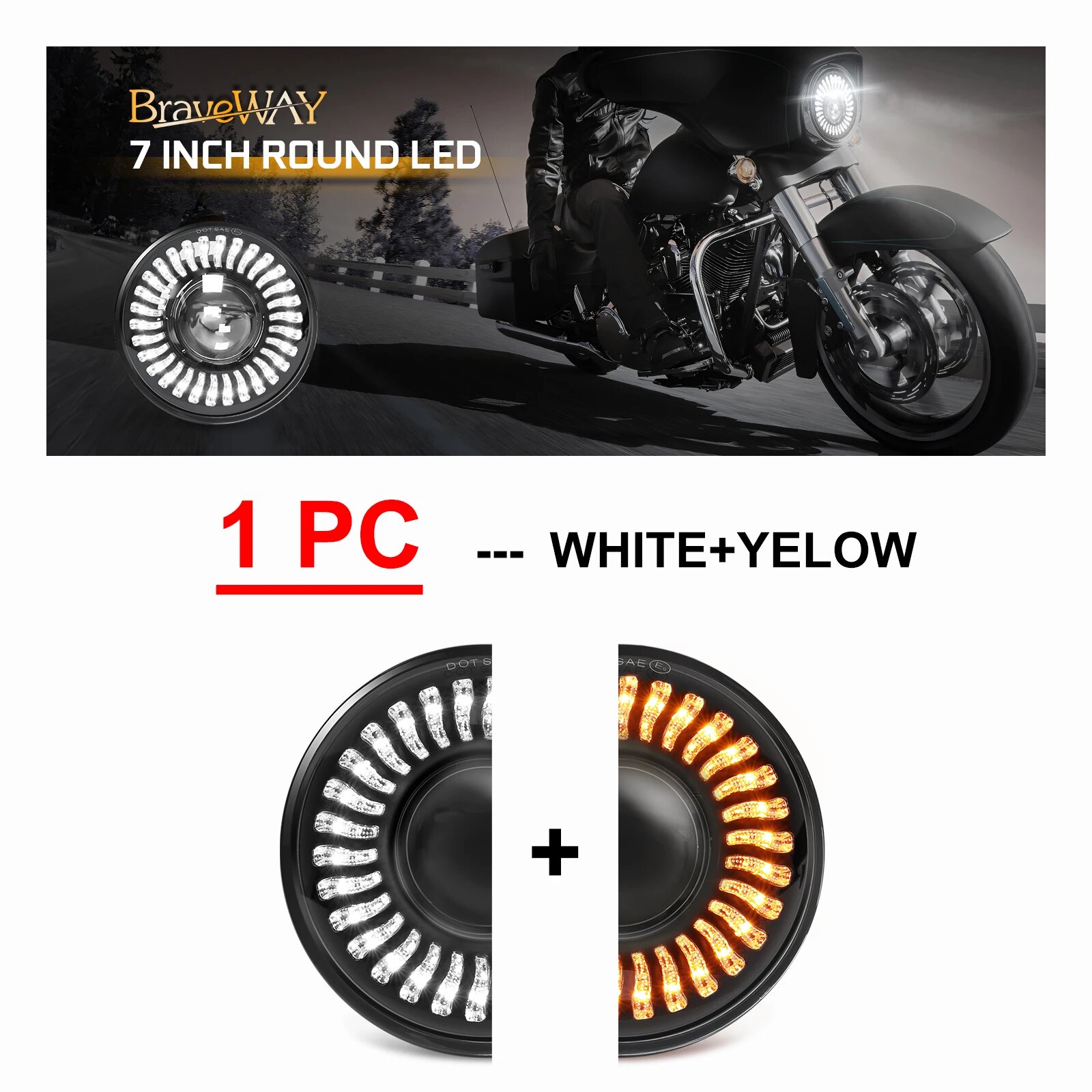 7-дюймовая мотоциклетная светодиодная фара для Harley-Davidson для Yamaha, Honda, 7-дюймовая круглая светодиодная фара для Jeep Wrangler JK JL CJ