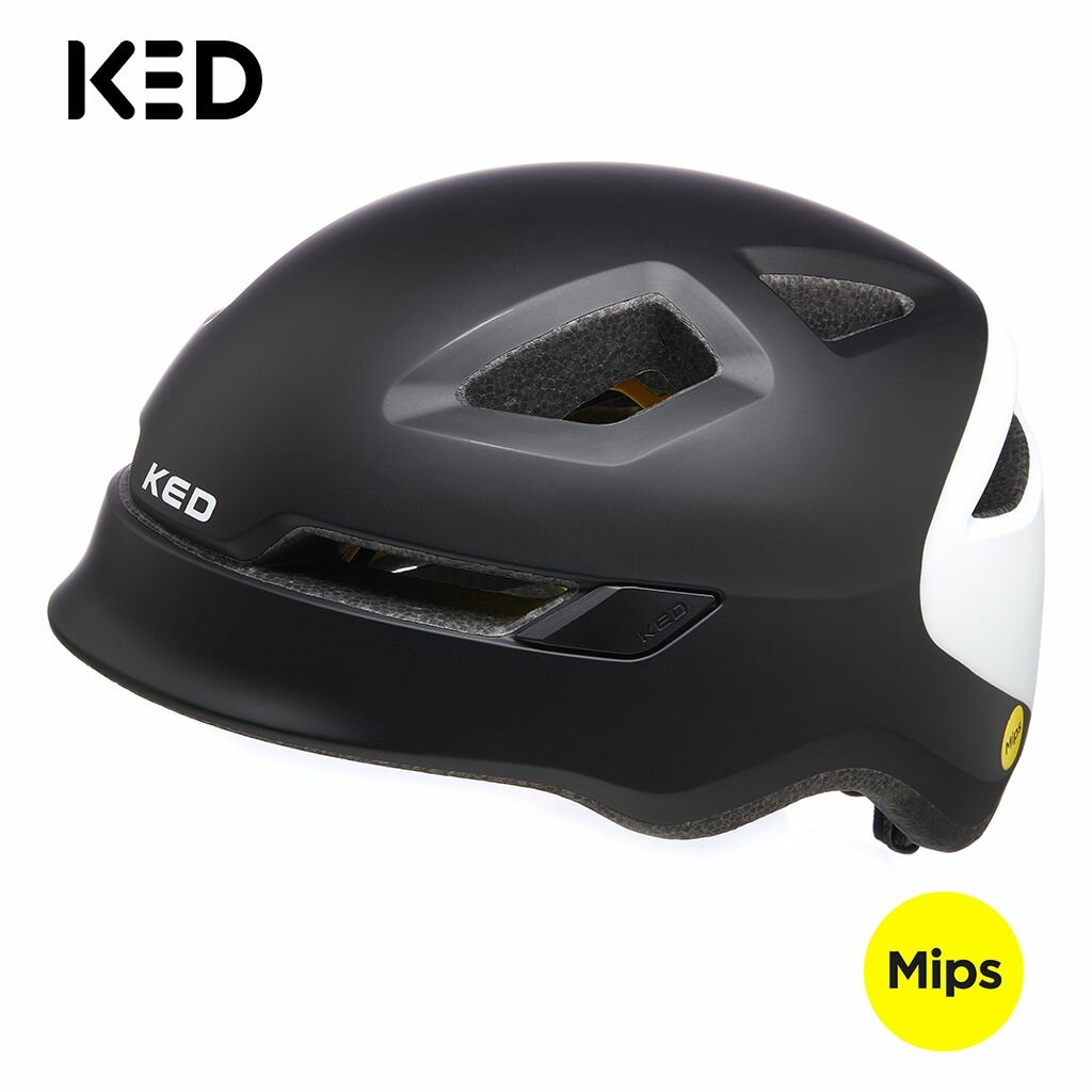 Шлем детский защитный для велосипеда, роликов, самоката, скейтборда, спортивный черный велошлем для детей KED POP Black White, размер S (48-52)