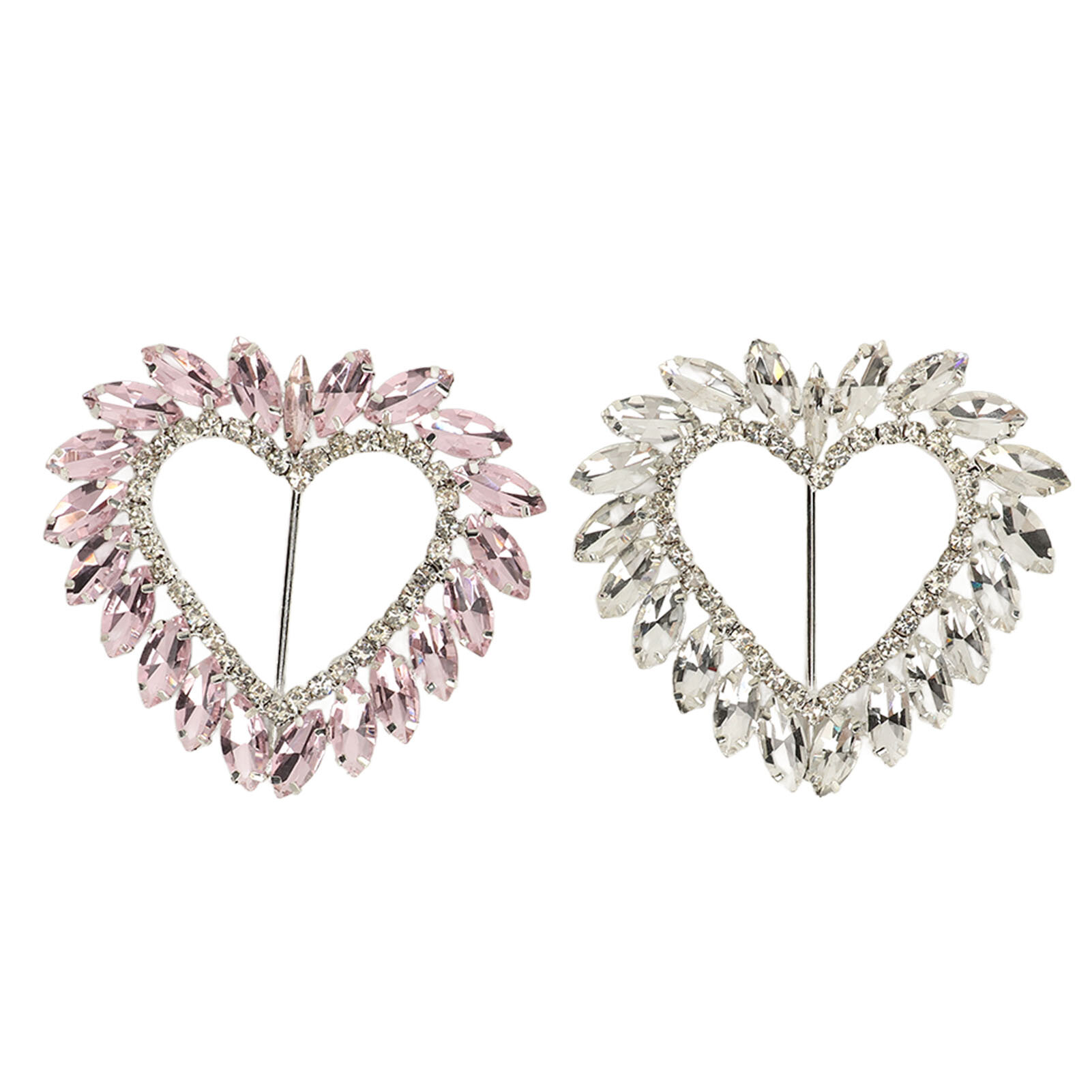 2 шт, пряжка в форме сердца со стразами, металлическая обёрточная бумага для одежды, блестящие декоративные зажимы для футболок