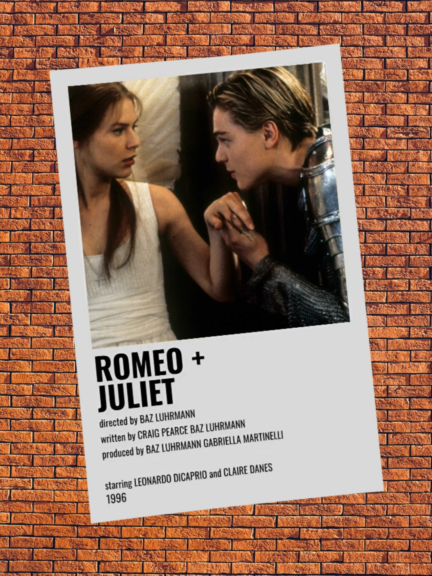 Постер "Ромео и Джульетта" в стиле "полароид", формат А3, 297 х 420 мм, глянцевый