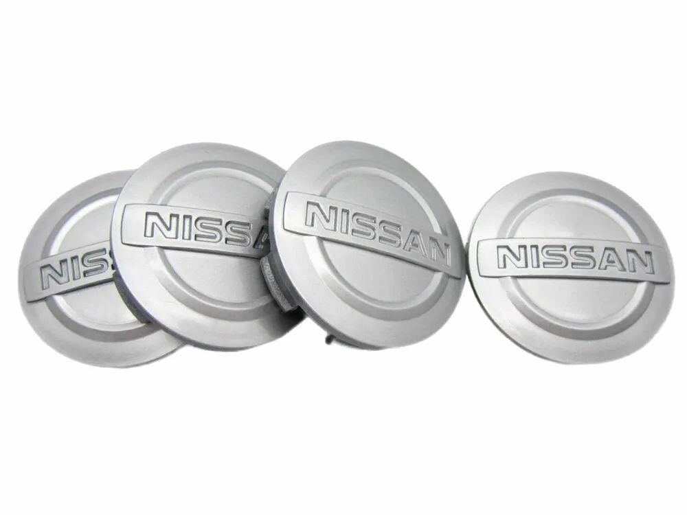 Колпачок, заглушка для литого диска СКАД Ниссан, 56/51/12 мм, серебристый, комплект 4 шт.