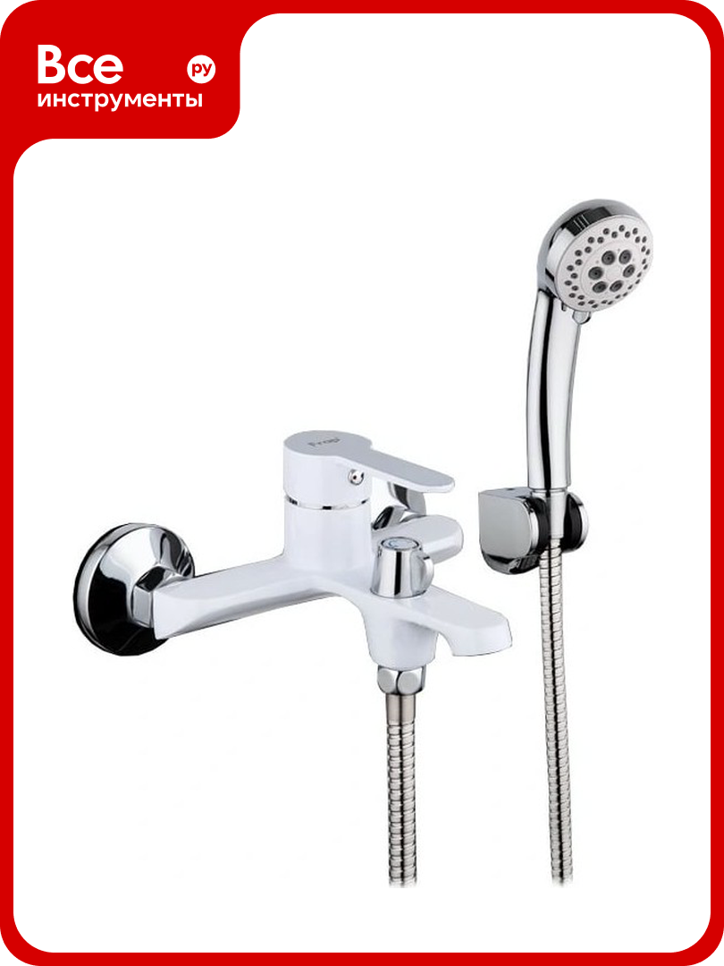 Смеситель для ванны FRAP 35к F3241 белый хром 537590, белый