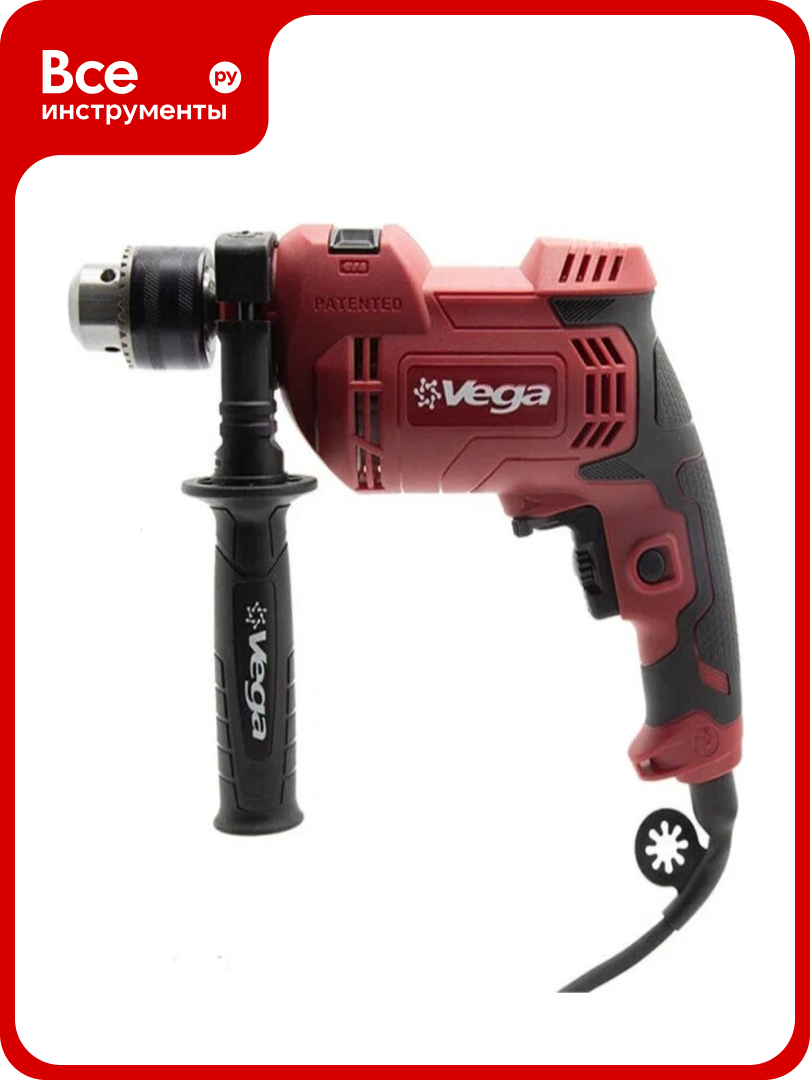 Дрель электрическая ударная Vega 1050Вт, 0-2800 об/мин VD1050, Электродрель оснащена двумя режимами