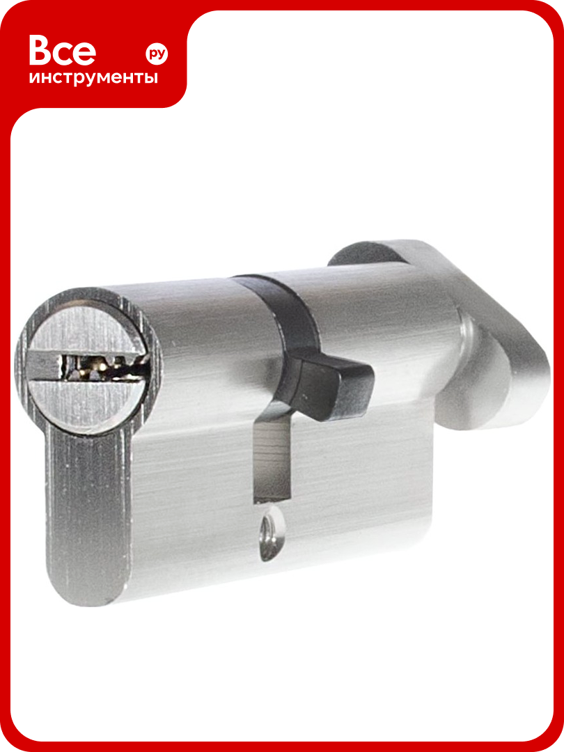 Цилиндр DOORLOCK V K2300AB N серия Variant, никелированный, 50x50 мм, кл/пов. кнопка,