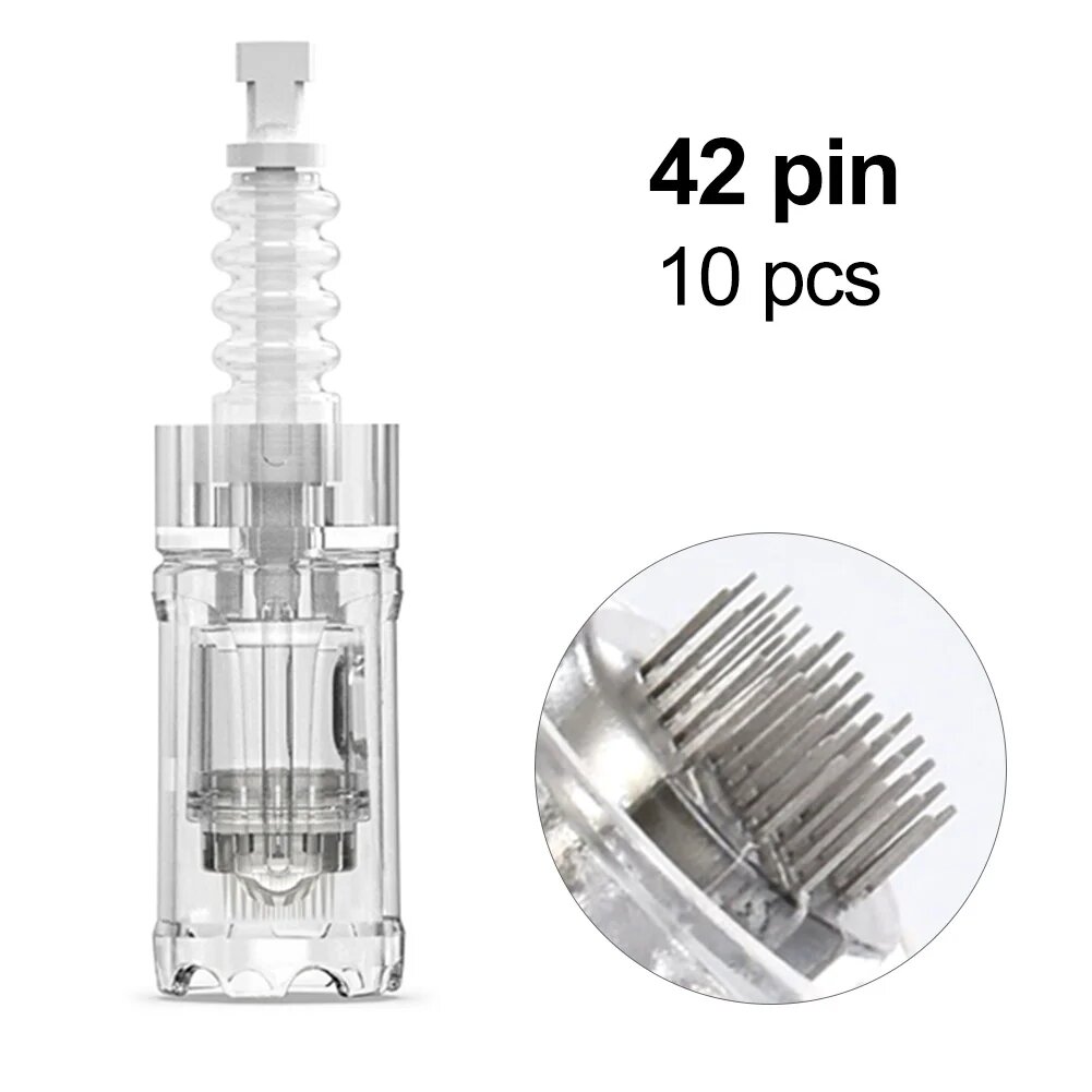 Dr Pen A10 микроиглы в картридже 12 24 36 42 круглая нано для авто Dr.Pen A10 Derma Roller MTS Microneedling Beauty для лифтинга лица, 10pcs 42pin