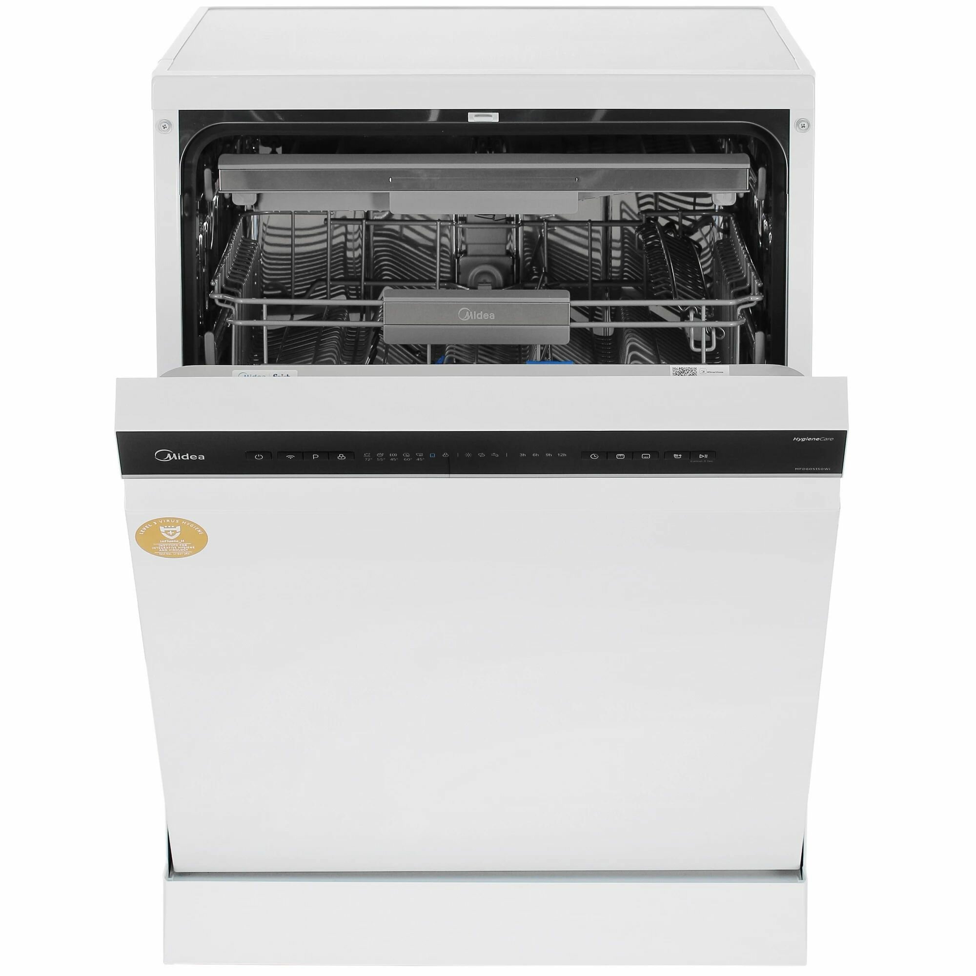 Посудомоечная машина Midea MFD60S150Wi, загрузка 14 ком, конденсационная сушка, 2100 Вт