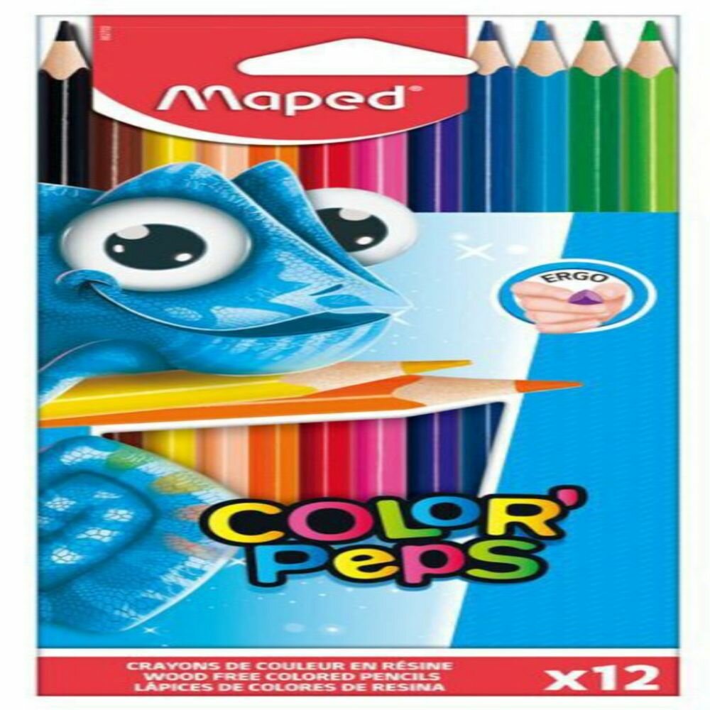 Карандаши цвет. 12цв Maped Pulse пластиковые, трехгранные
