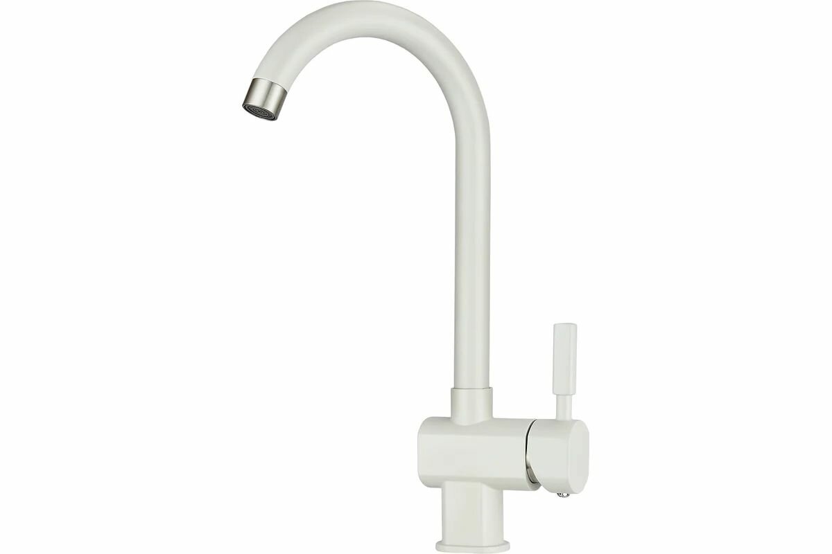 Смеситель для кухонной мойки Granula Standart белый ST-31