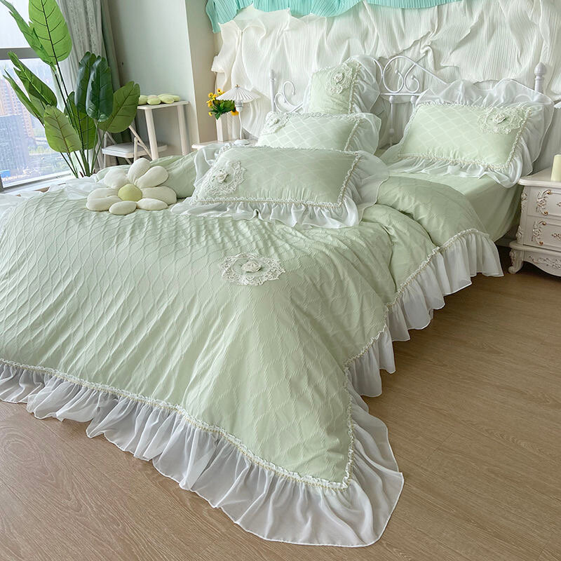 Корейская принцесса в милом стиле, набор из 4 предметов, 200*230см，зеленый