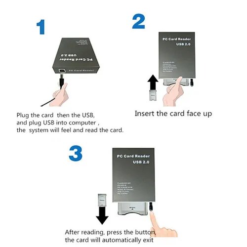 USB2.0 PCMCIA Card Reader ATA PC USB 2.0 to Адаптер Flash Disk Memory