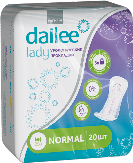 Dailee Lady прокладки женские урологические при легкой и средней степени недержания normal 20 шт.