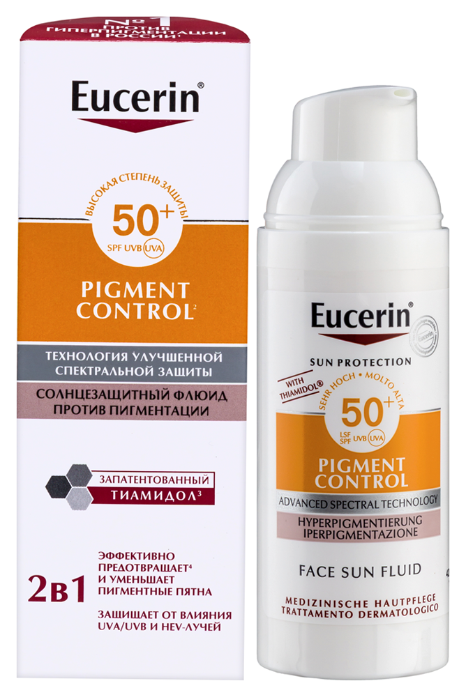 Eucerin флюид солнцезащитный против пигментации spf 50+ 50 мл