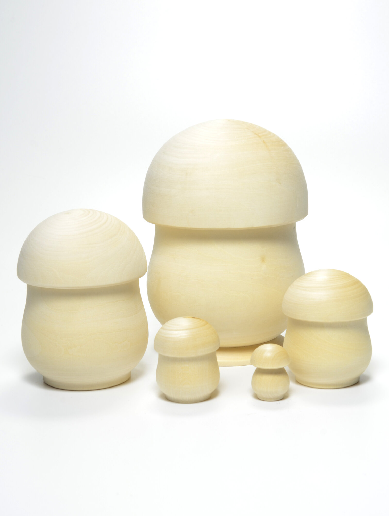 Матрешка (5) Гриб. Деревянная заготовка для росписи и декупажа. Высота 14 см. 5 кукол.