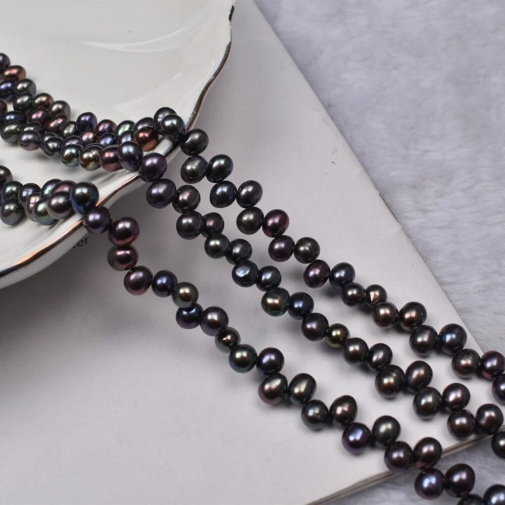 5-6 мм 4А натуральный пресноводный жемчуг в стиле барокко, черный нерегулярный свободный изолирующий бисер, ювелирные изделия, браслет «сделай сам», ожерелье, аксессуары