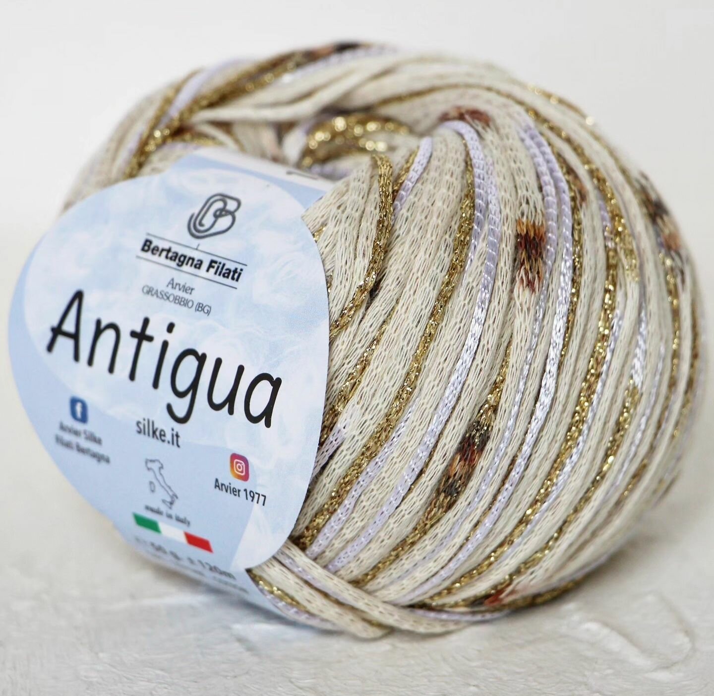 Пряжа Антигуа фантазийная (хлопок с люрексом) 50гр*120м*3шт №101