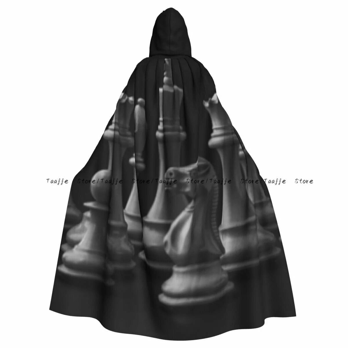Черный белый плащ ведьмы полиэстер Черный, Color3