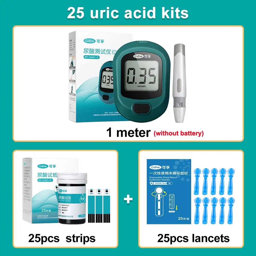 Монитор мочевой кислоты Cofoe 25 uric acid sets