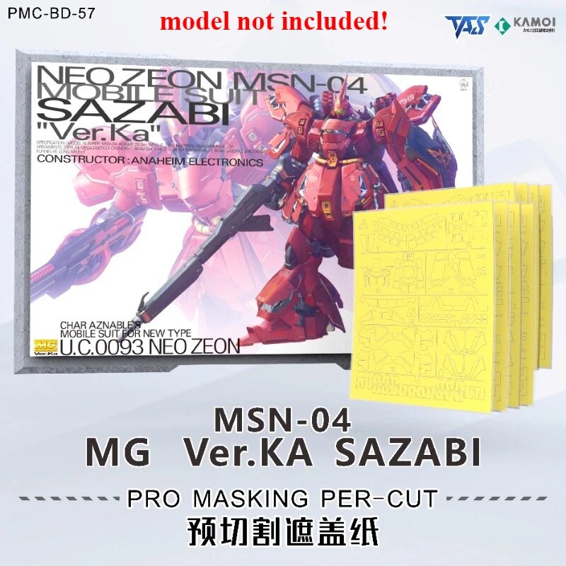 Маскирующая лента TAS PRO Per-Cut PMC-BD-57 для NEO ZEON MSN-04 MG Ver.KA SAZABI, лента для покрытия спреем, детали для хобби, сделай сам