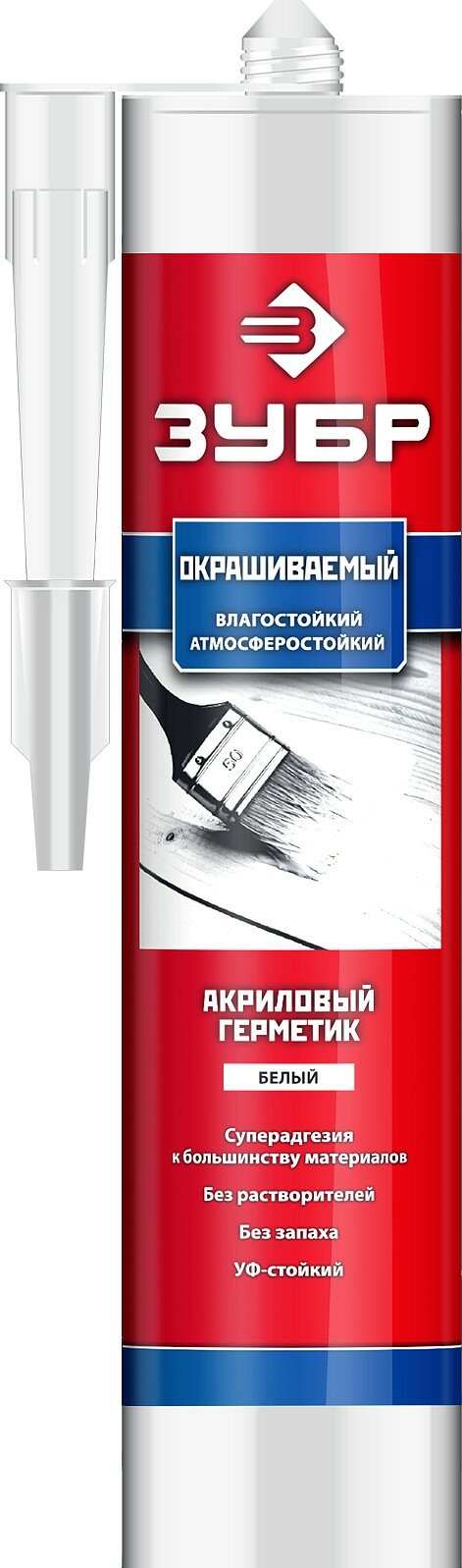 Герметик STEHER объем 280 мл, белый, акриловый