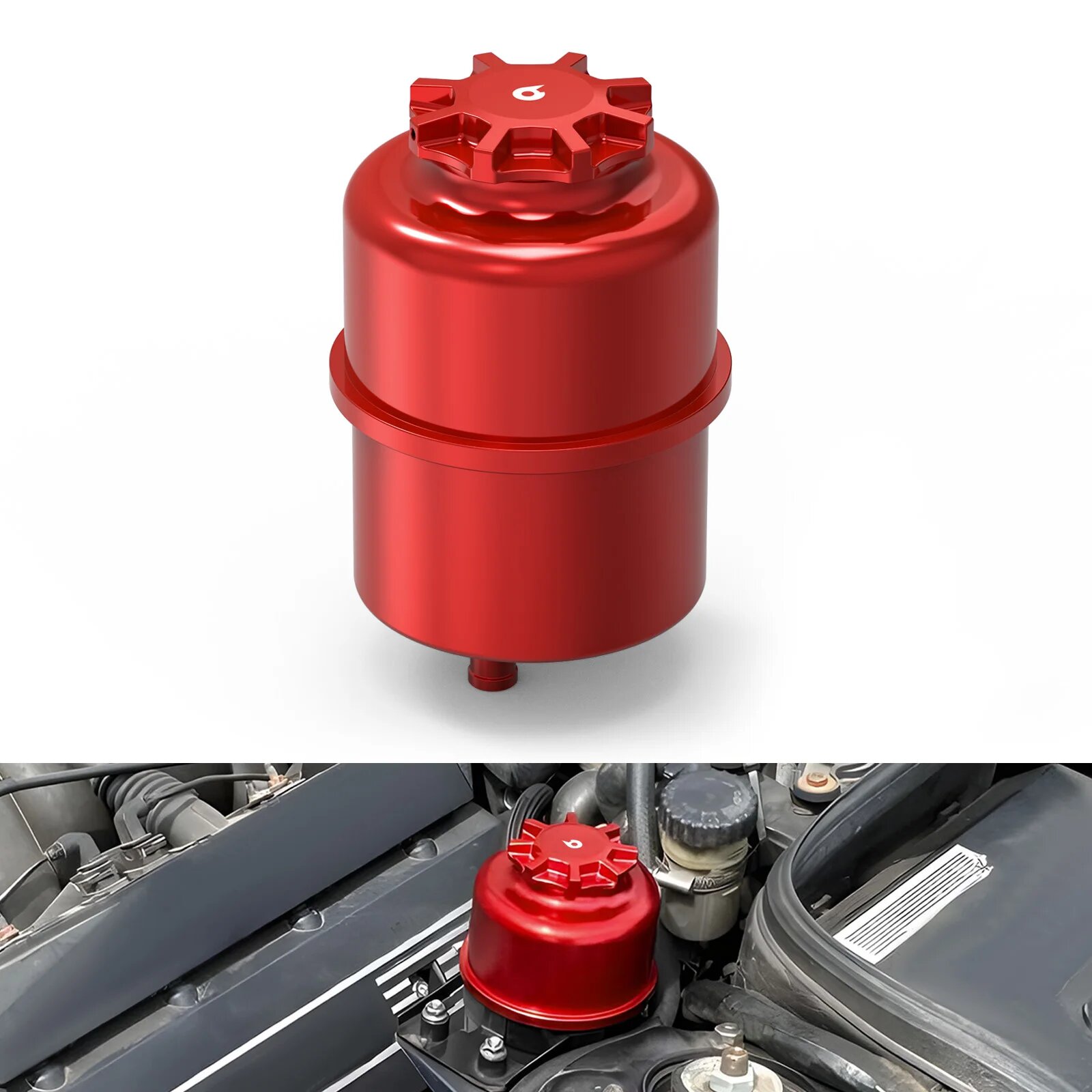 Алюминиевый комплект для обновления бачка гидроусилителя рулевого управления для BMW E46 E36 E90 E93 E91 E92 E39 E60 E82 E87 E88 X1 E84 X3 E83 X5 E53 Z4 Red