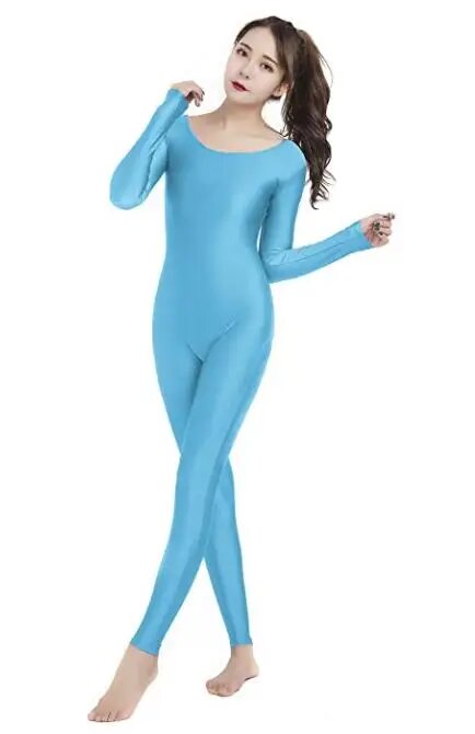 SPEERISE женский черный спандекс комбинезон для танцев L, Голубой, Sky blue