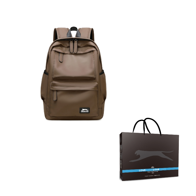 Рюкзак мужской Slazenger из PVC и мягкой кожи, черный, diamond pattern dark gray