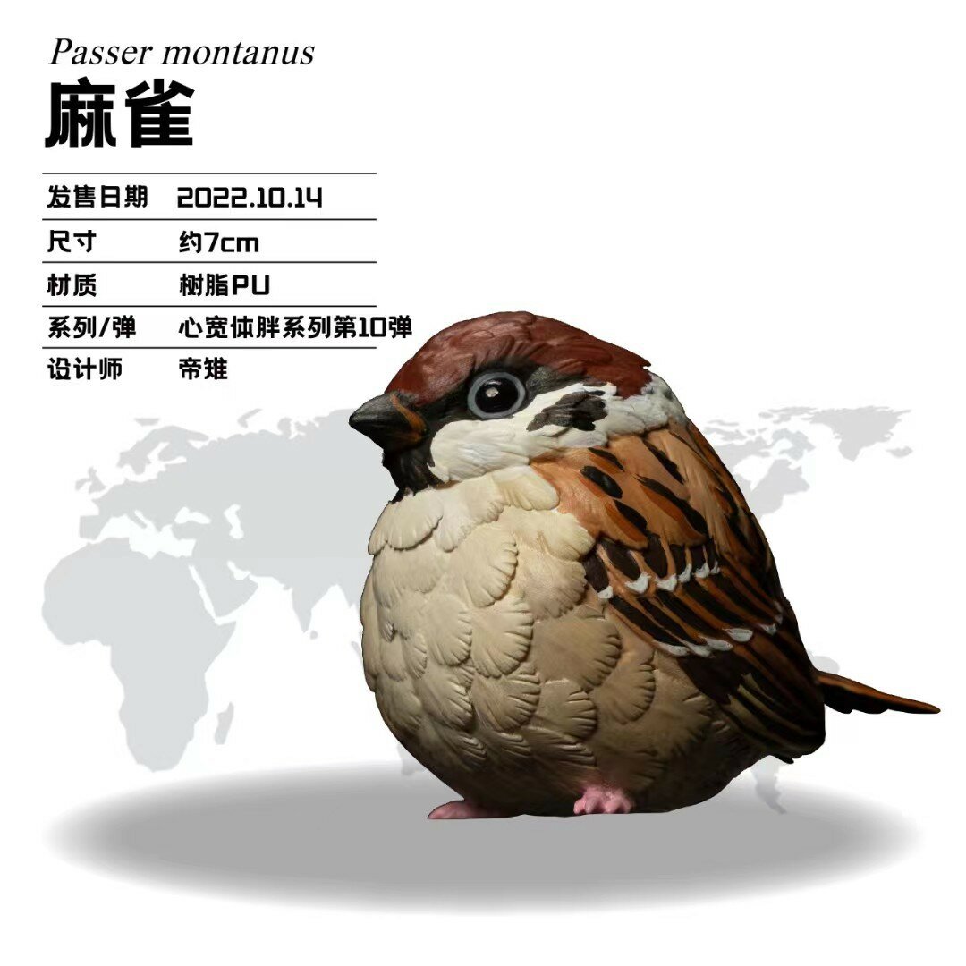 У Animal Nebula Planet широкое сердце и толстое тело. 10-я модная игрушка-модель животного ручной работы, выпущенная ограниченным тиражом в виде птицы, попугая, воробья.