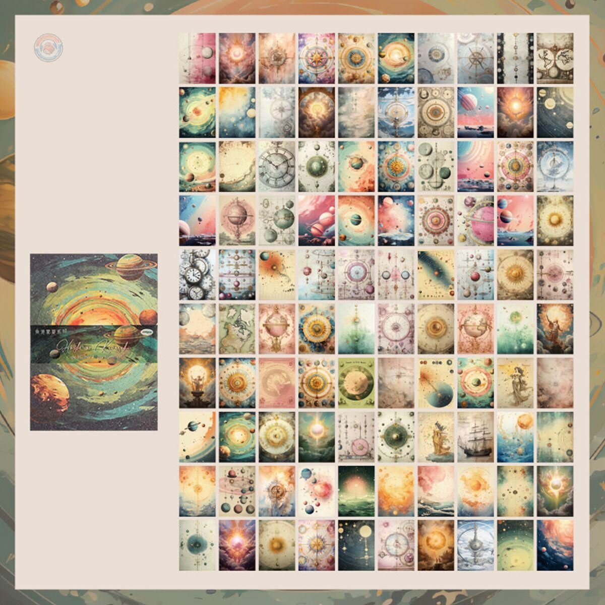 Гостевая книга Mr.paper в стиле ретро с рисунками масляной живописи, 100 листов, для записей и творческих коллажей