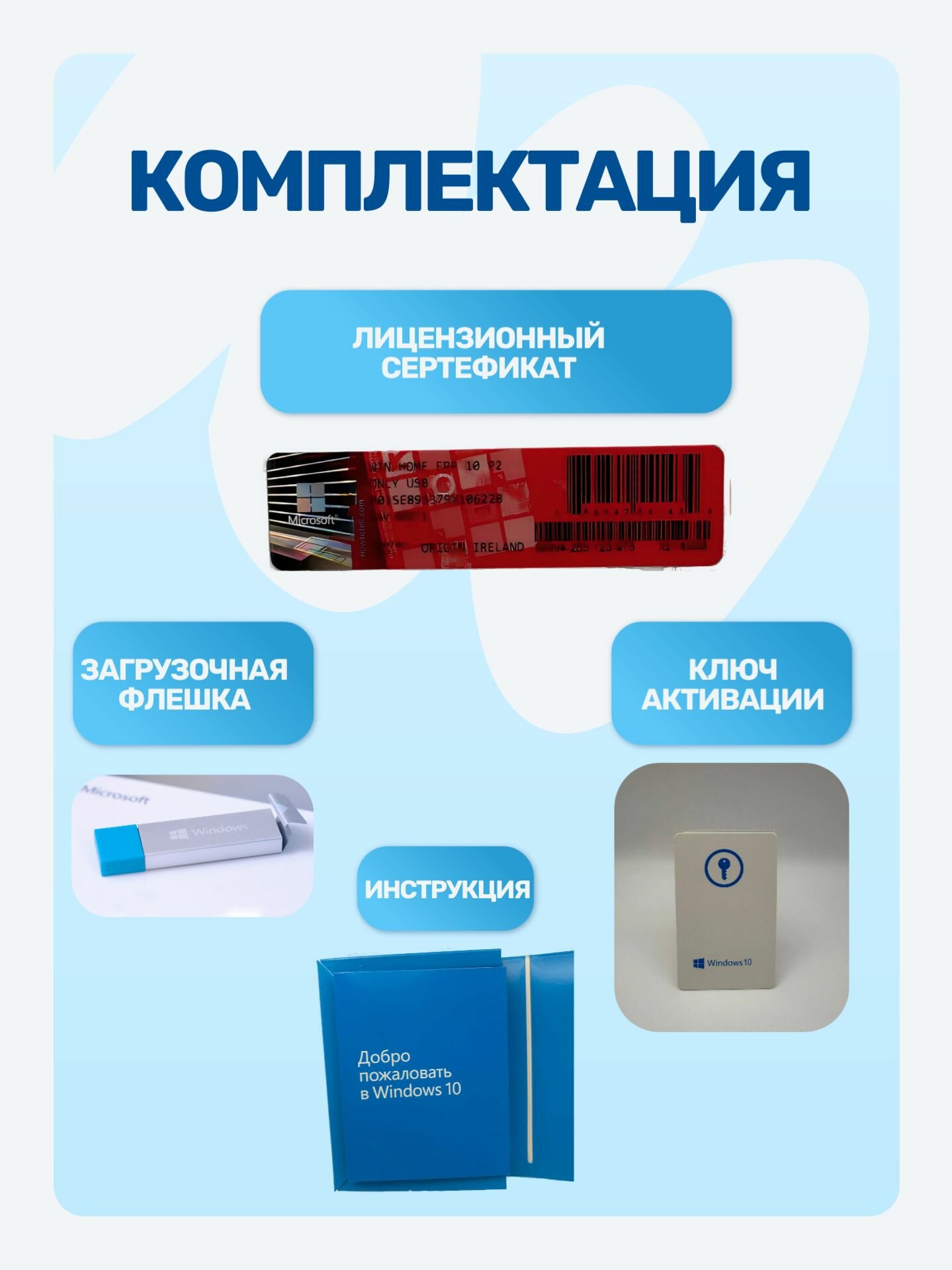 Windows 10 Home box (коробочная версия) USB-флешка, Русская версия