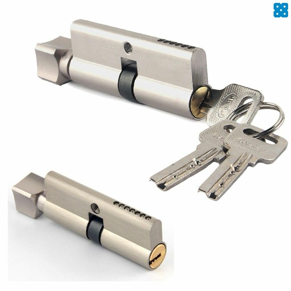 Эксклюзивный универсальный латунный цилиндр для входной двери модели OZWorlar 70 мм, укомплектованный тремя ключами, отличается удлиненным сердечником и повышенной противовзломной защитой