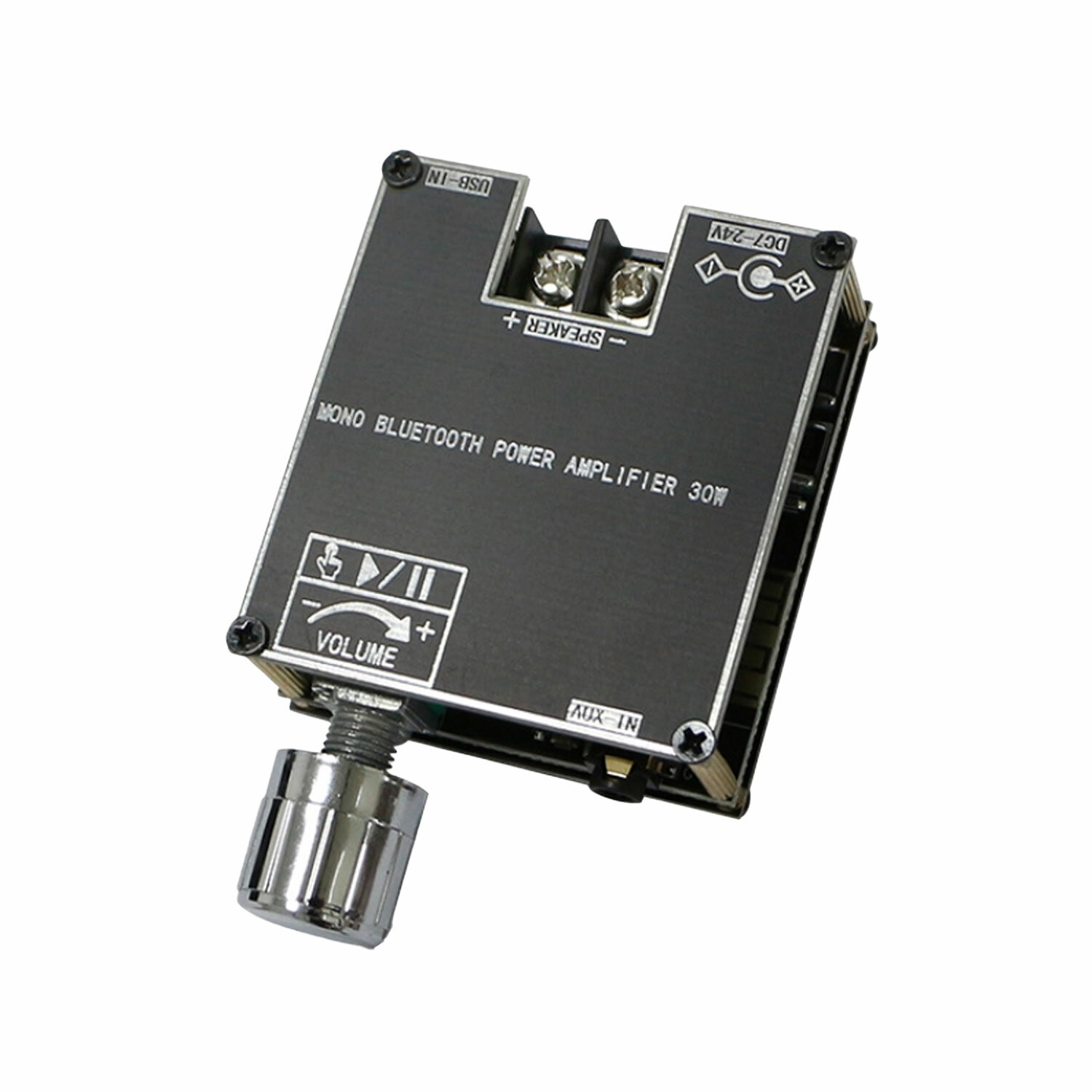 Модуль звуковой платы усилителя ZK-301B Моноусилитель 30Вт Модуль Bluetooth 5.3 с функцией True Wireless TWS и приложением Поддержка Bluetooth AUX USB флеш-диска Звуковая карта Вход DC9-24V 3A Выход 4-8Ом 5-30Вт Размер 71x51x46мм Вес 50г