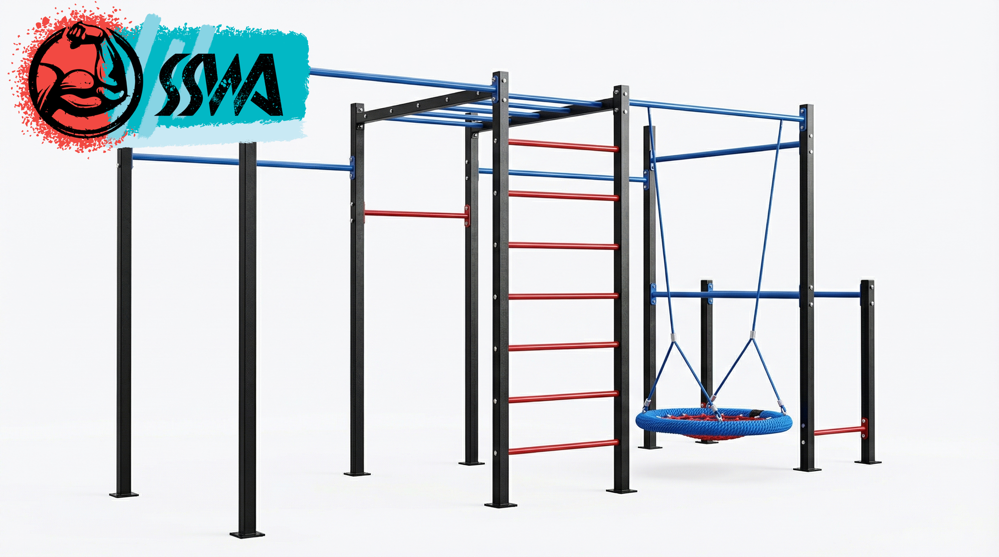 Воркаут площадка SSWA №201 – Универсальный спортивный комплекс для всей семьи 456*1.5 метра от производителя