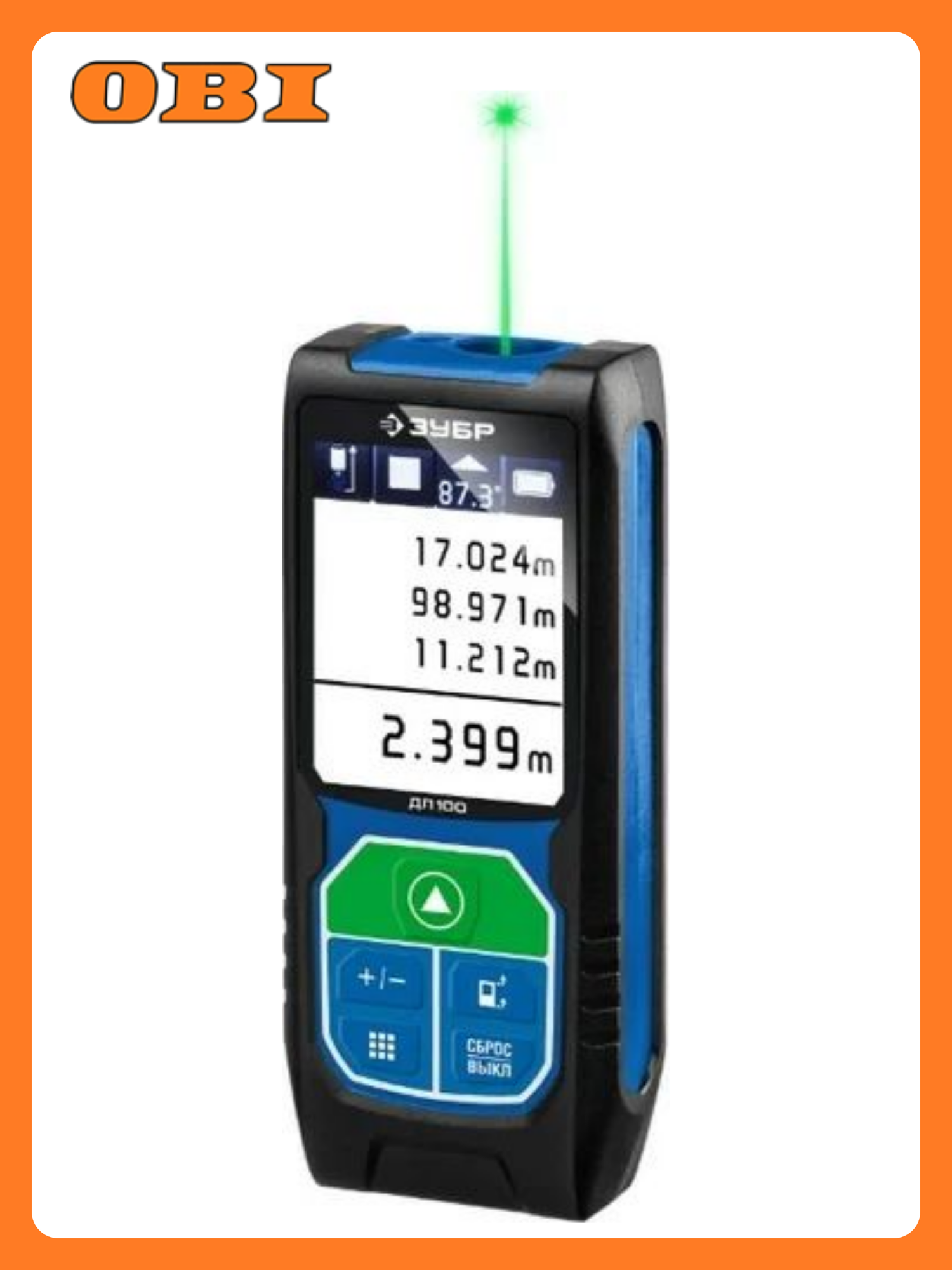 ЗУБР  ДЛ-100, 100 м, лазерный дальномер, Профессионал (34923)