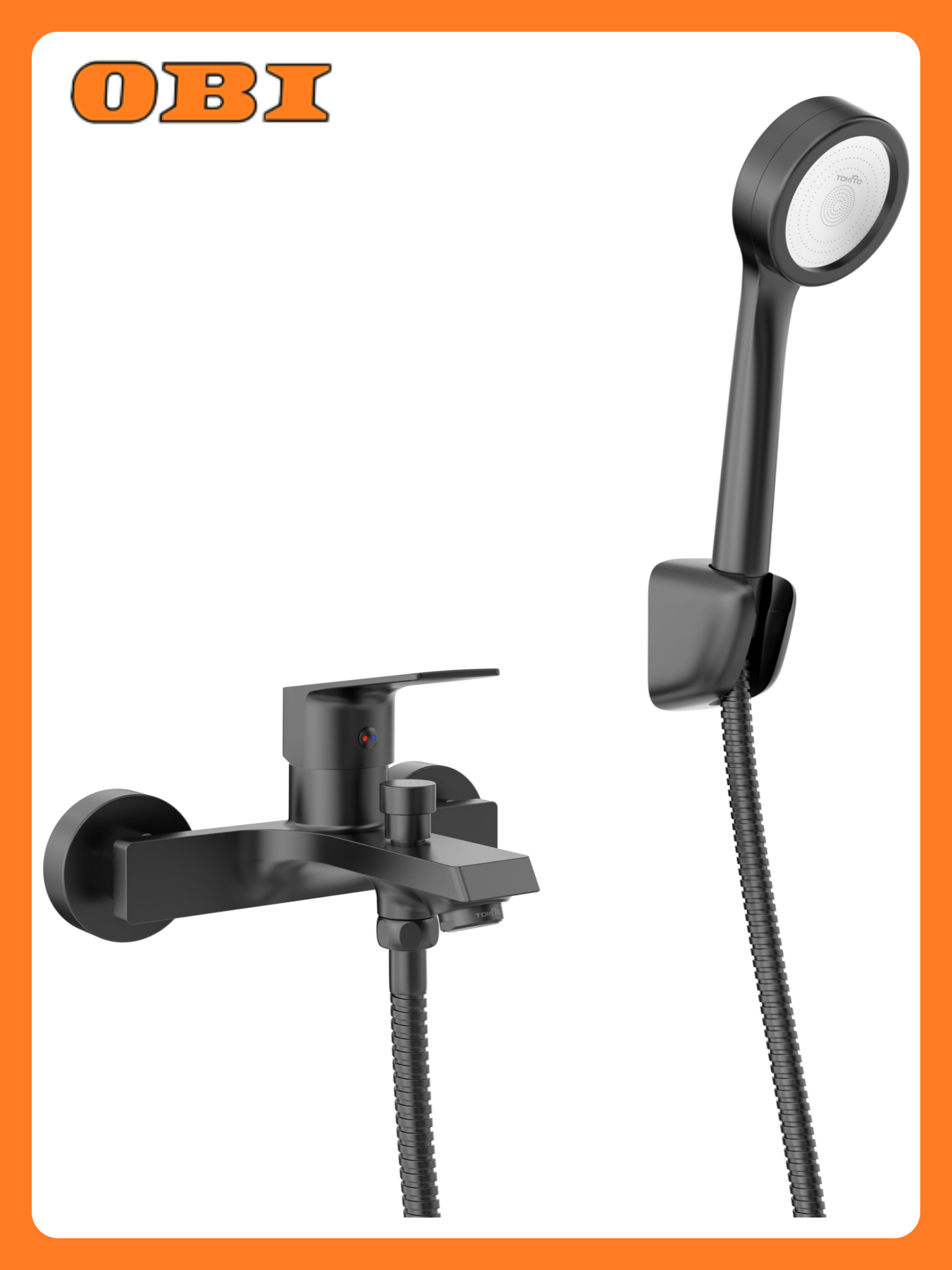 Смеситель для ванной с лейкой TOKITO TOK-AMA-1014BL (черный)