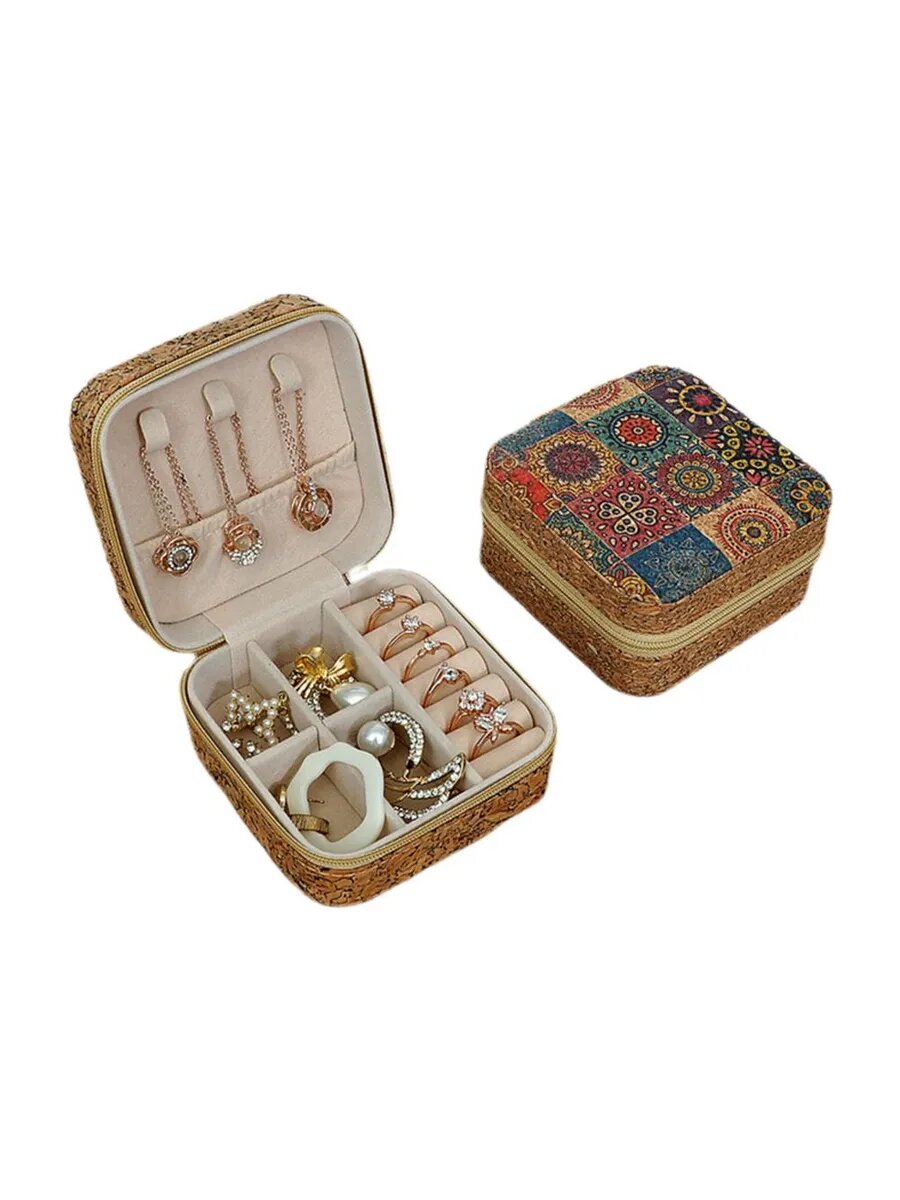 Винтажная шкатулка для украшений, 10x10x5 см, ретро дизайн