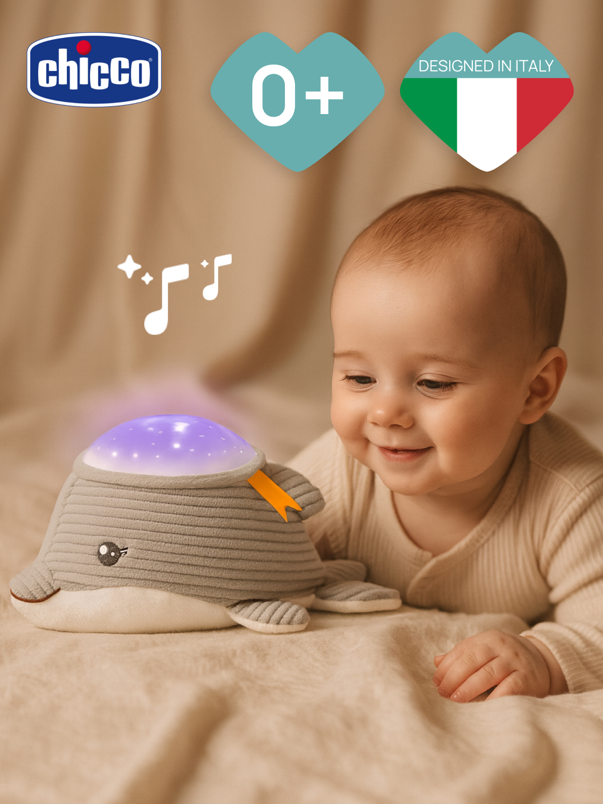 Мягкая игрушка детский проектор Chicco Дельфин для детей с рождения