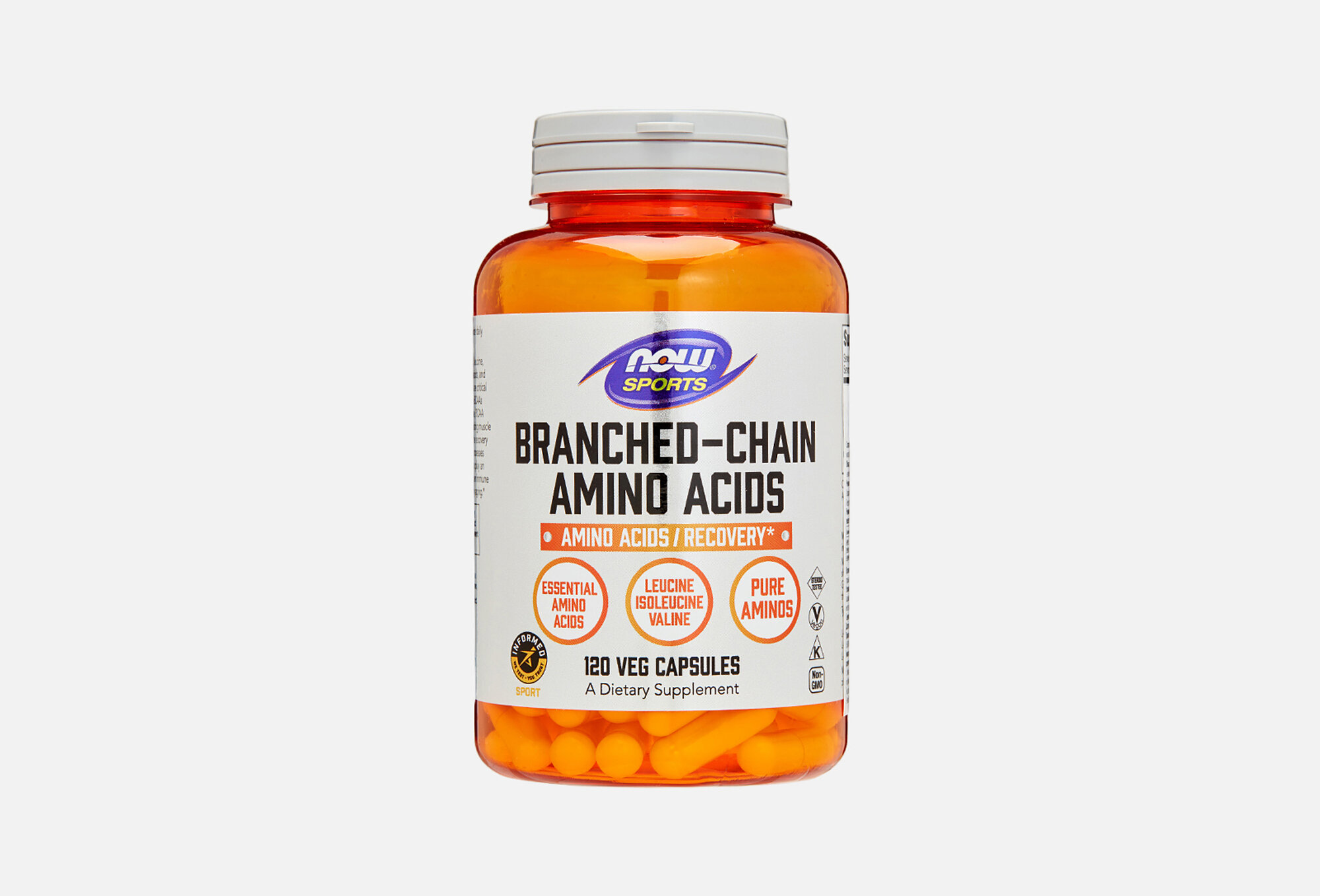 BCAA NOW валин 162,5 мг, лейцин 325 мг в капсулах