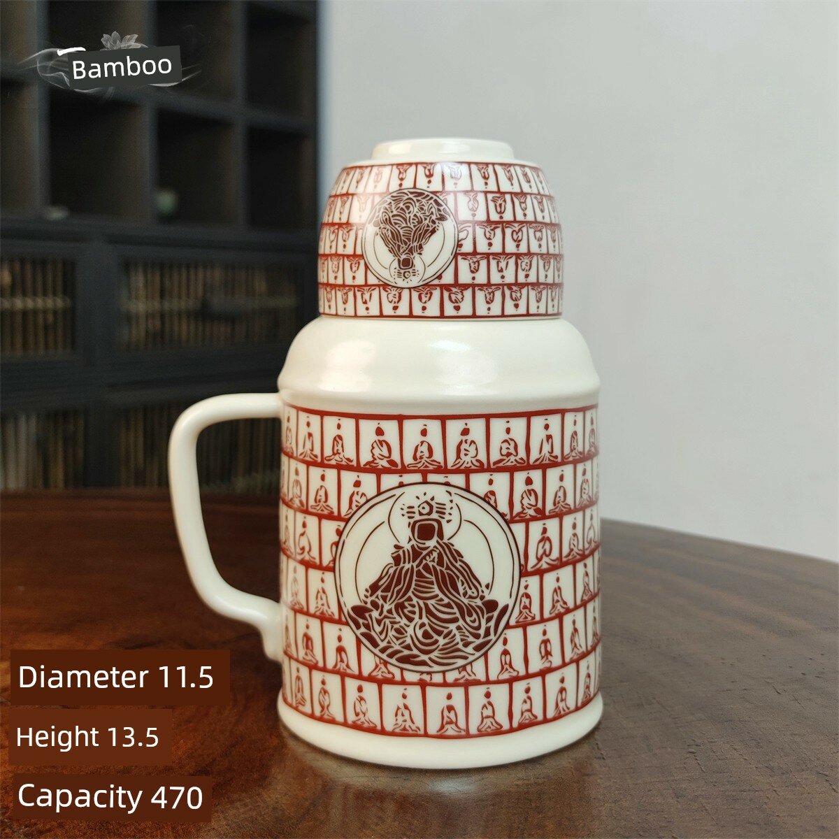 Чайник керамический Bai Fu с крышкой, винтажная чайная чашка, кружка, офисная чашка для воды, чайник для заваривания